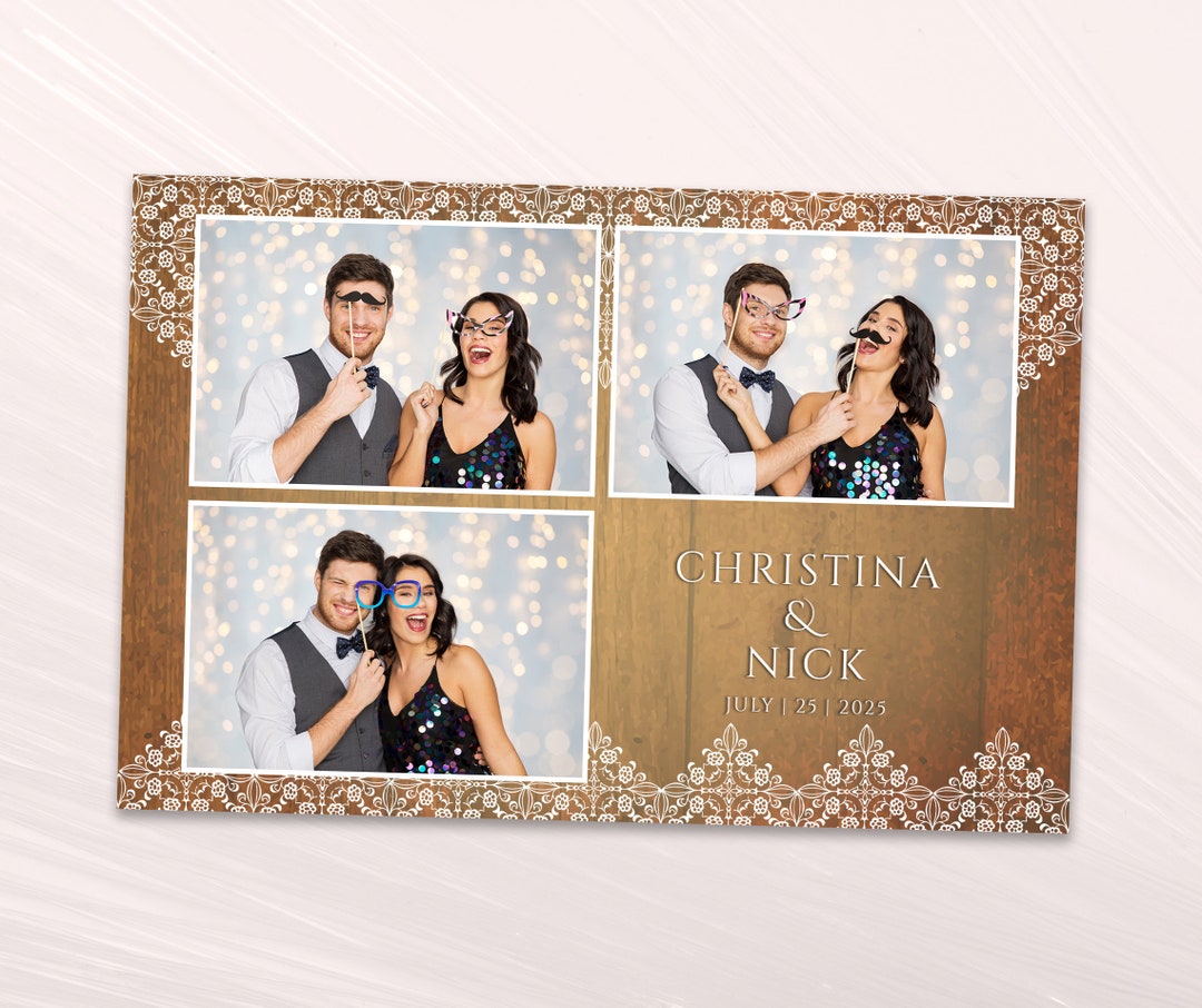 Vintage Wedding Photo Booth Template, Elegant Ornamental Photobooth ...