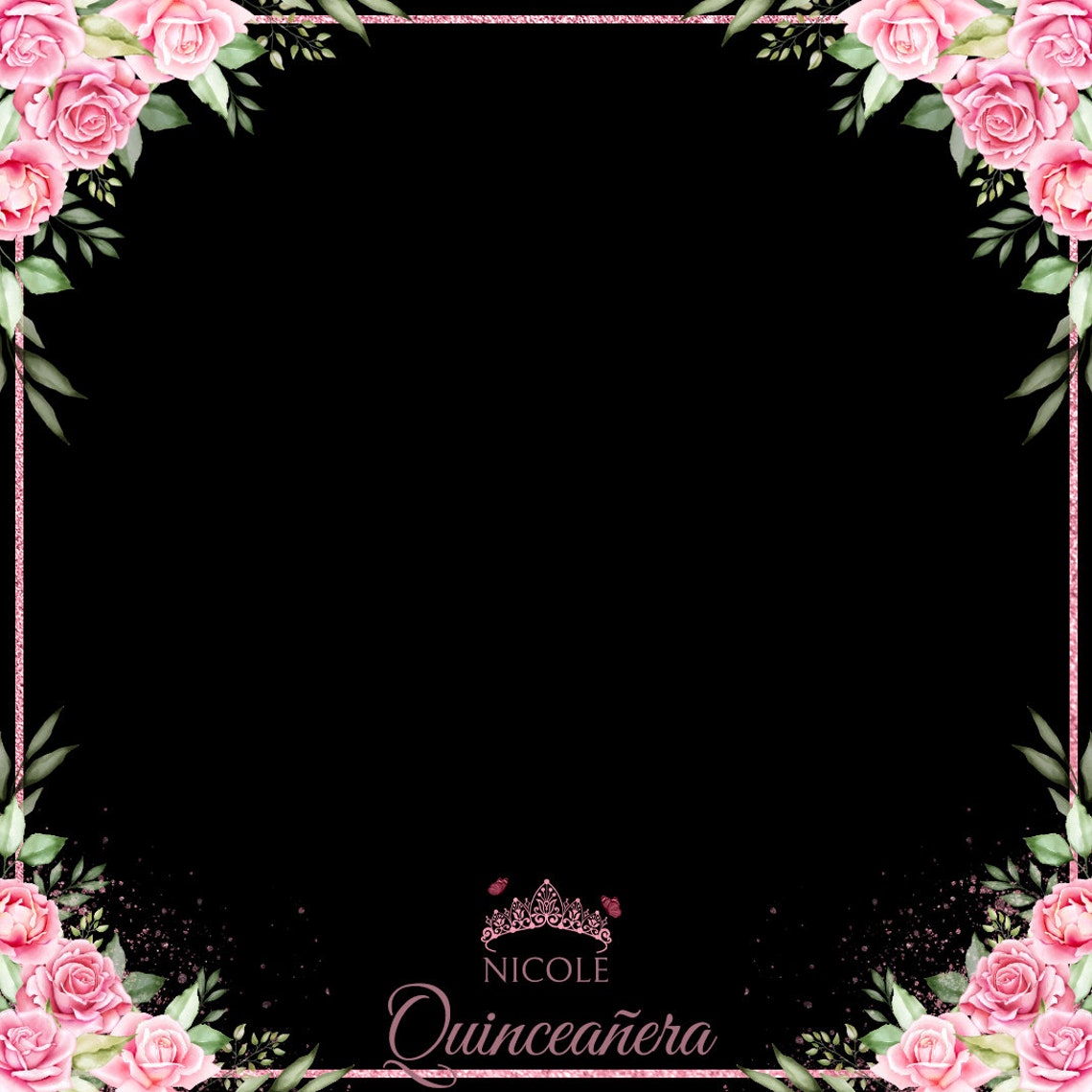 Quinceañera 360 Booth Overlay, Sweet 16 360 Video Spinner With Pink ...