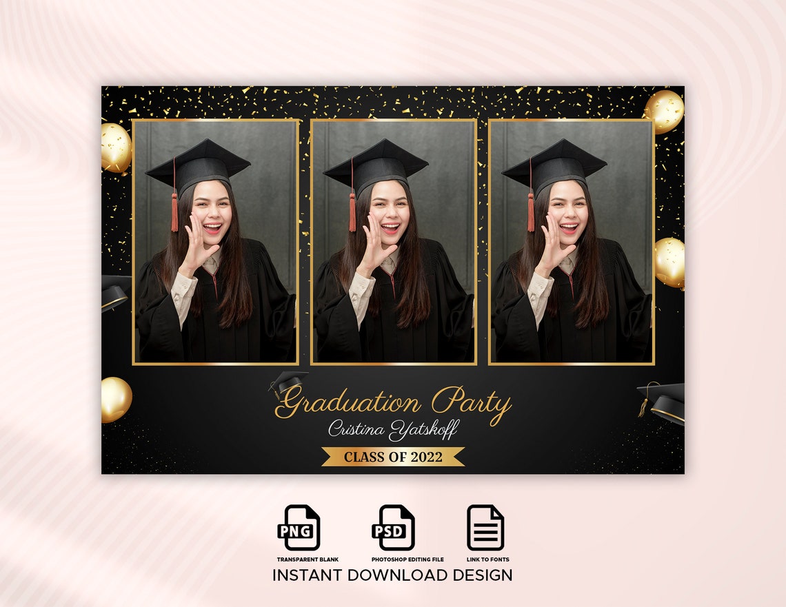 Graduation Photo Booth Template, Graduation Photobooth Template, Class ...
