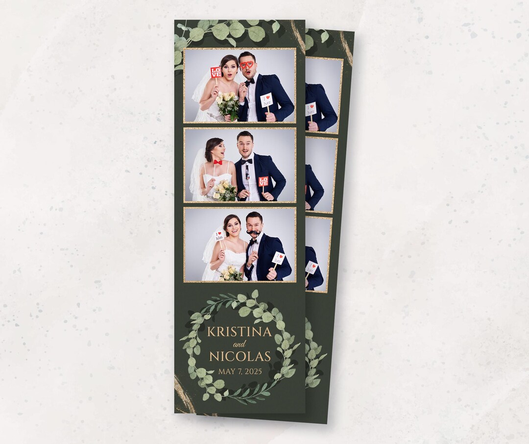 Wedding Photobooth Template | Hunter Green Wedding Photo Booth Template ...