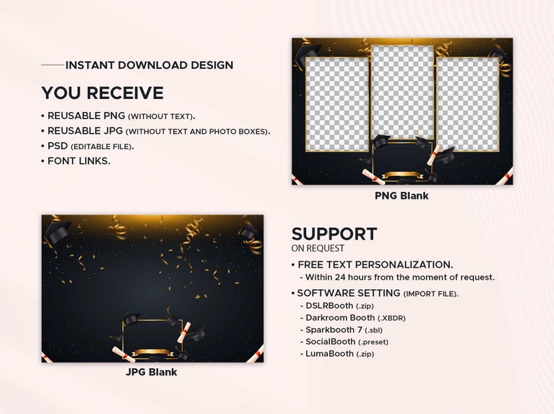 Class of Photo Booth Template, Graduation Photo Booth Template, Class ...