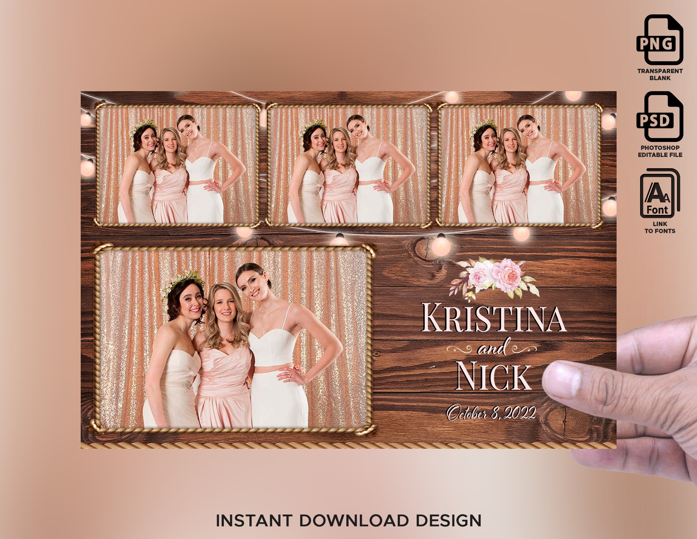 Rustic Wedding Photobooth Template Photobooth Template 4x6 - Etsy