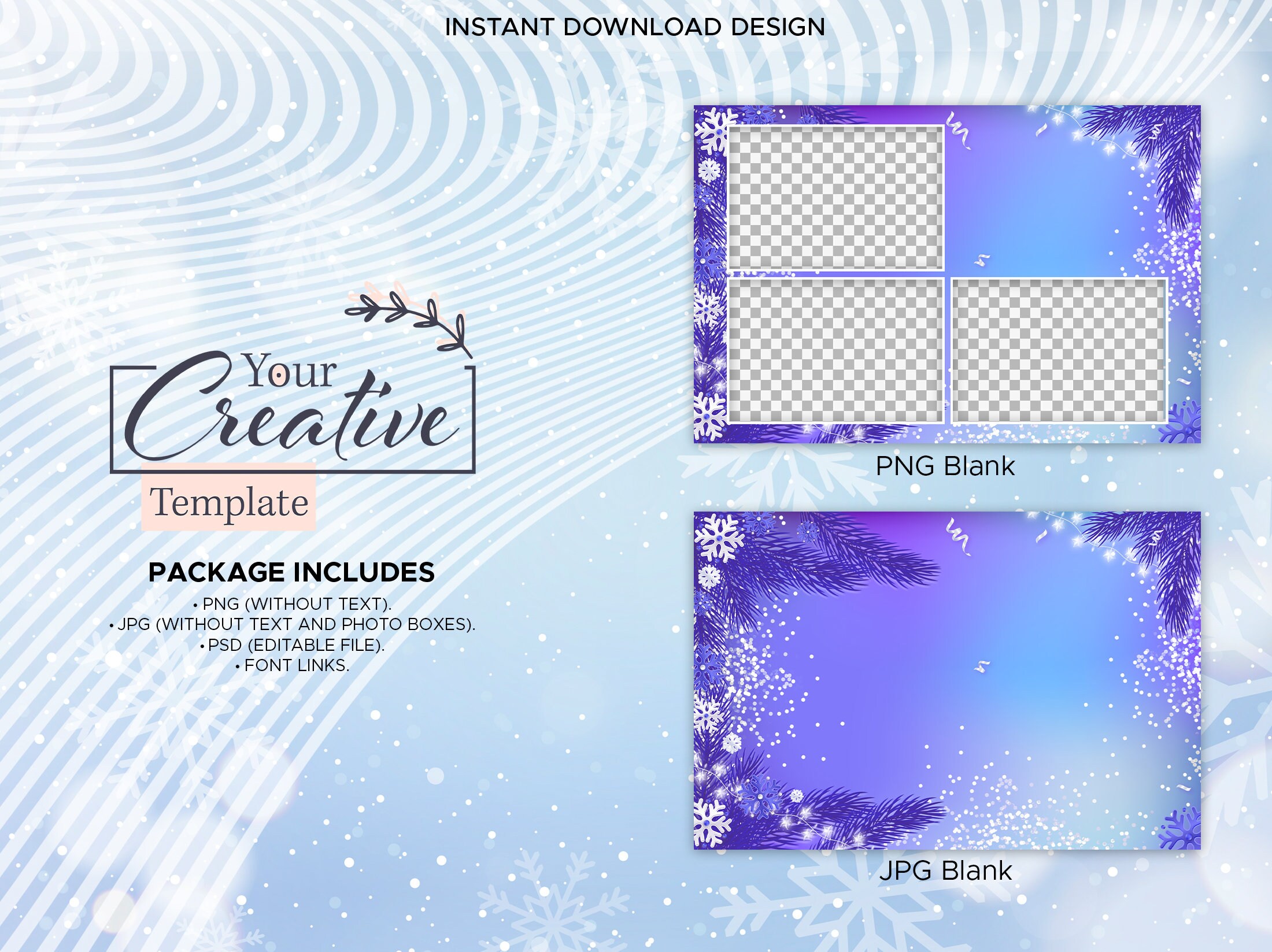 Winter Photo Booth Template, Photo Booth Template Winter, Winter Party ...