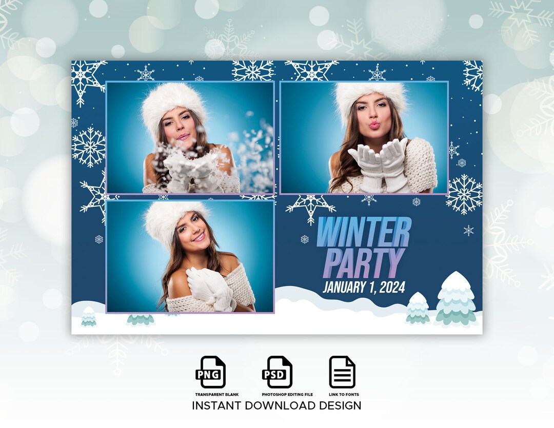 Photo Booth Template, Winter Wonderland Photo Booth Template ...