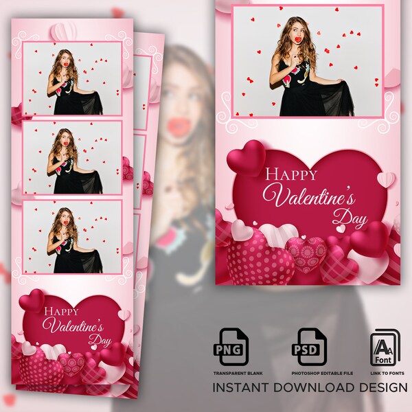 Heart Photo Booth Template - Etsy