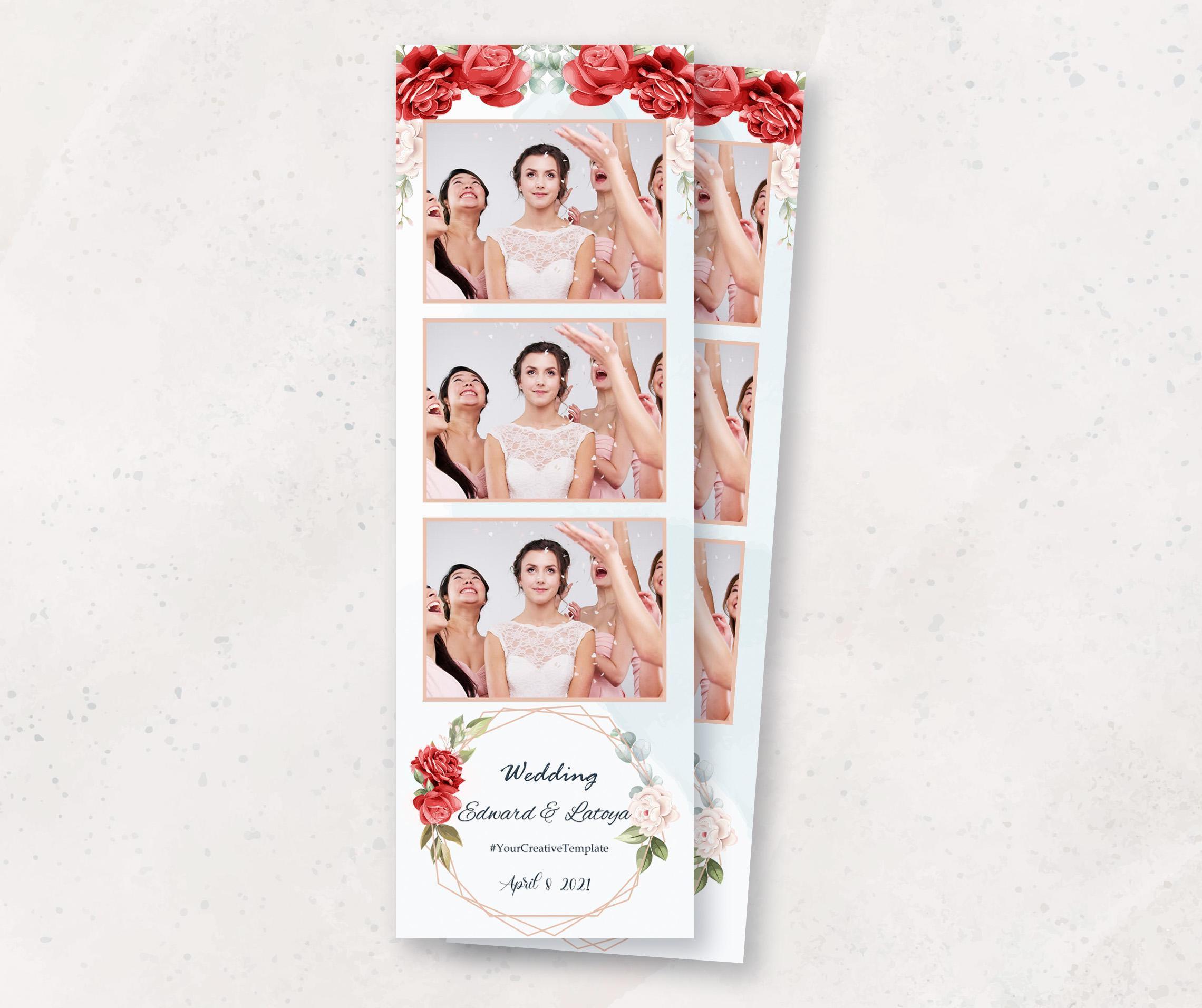 Wedding Photo Booth Template | Elegant Floral Photobooth Template ...