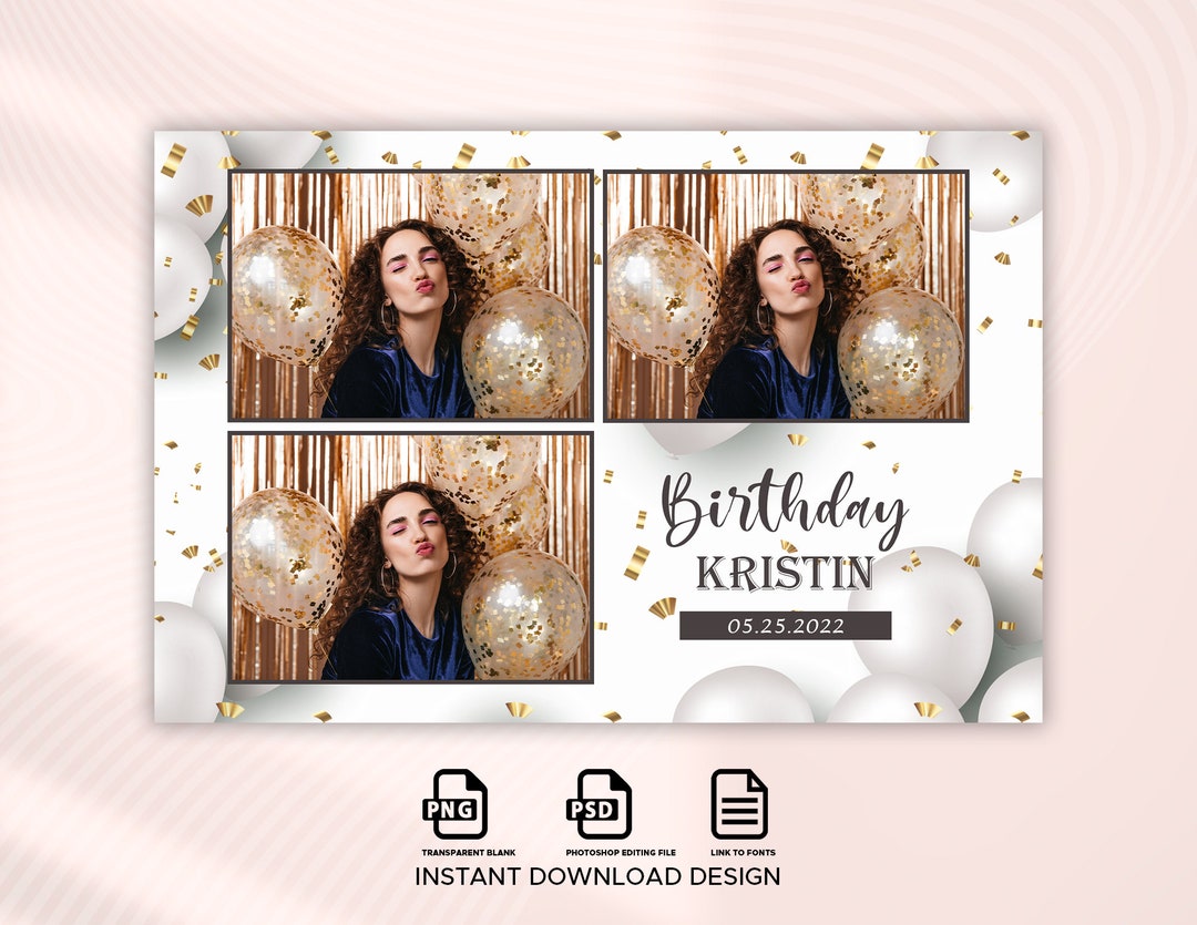 Photo Booth Template, Birthday Photo Booth Template, Party Birthday ...