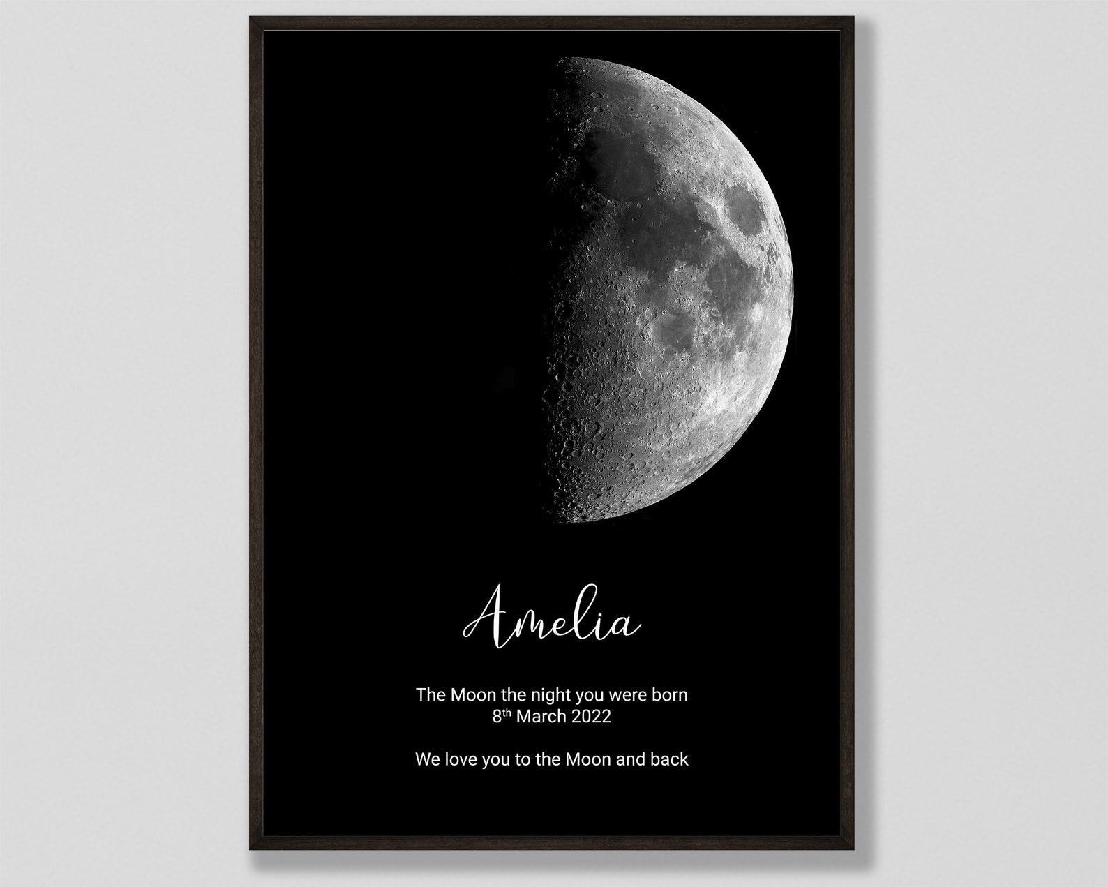 Personalised Moon Phase Print/frame/canvas See the Moon as - Etsy