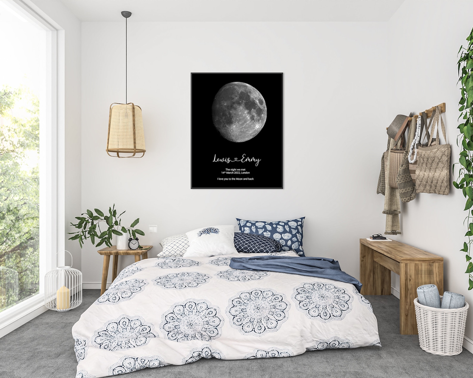 Personalised Moon Phase Print/frame/canvas See the Moon as - Etsy