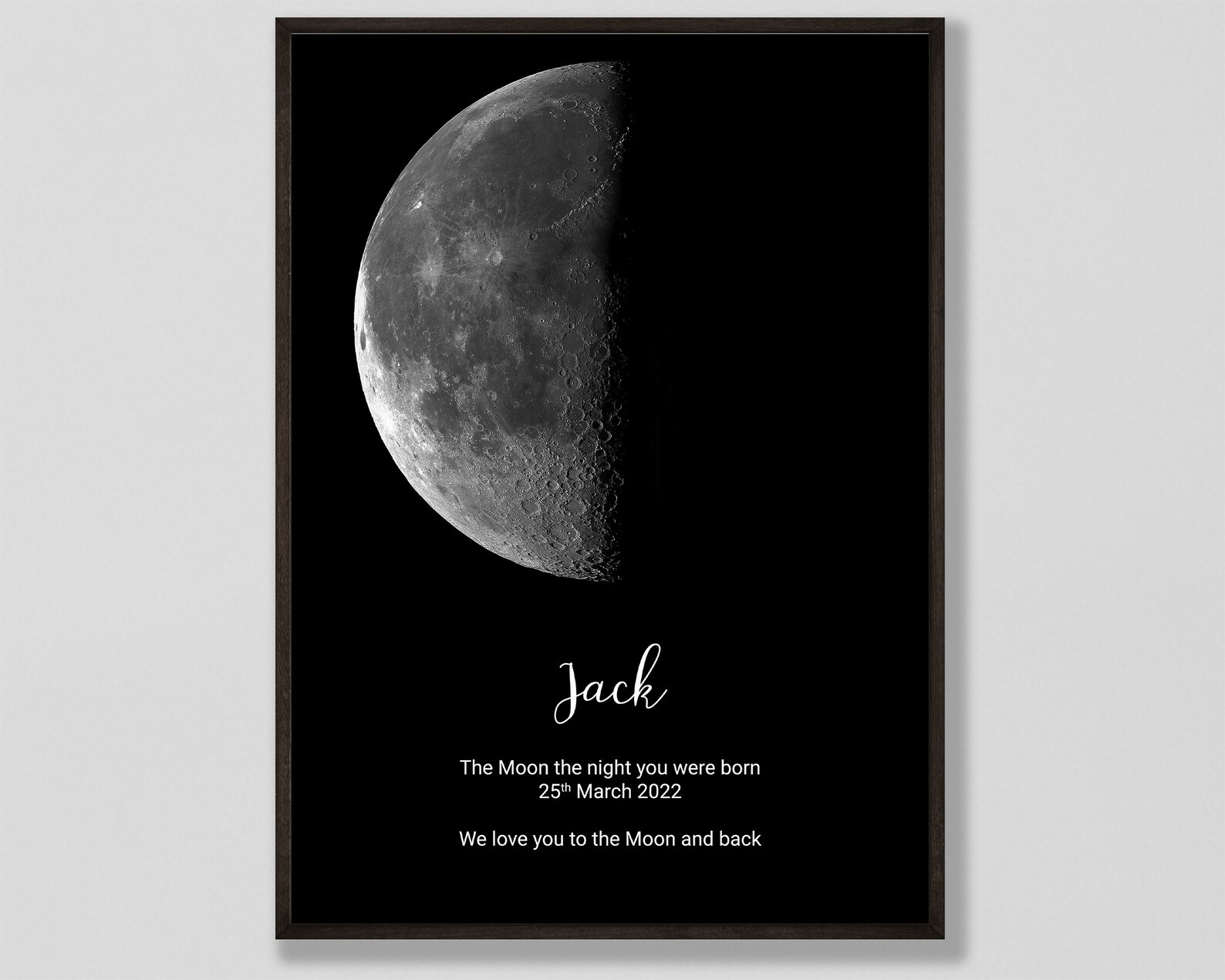 Personalised Moon Phase Print/frame/canvas See the Moon as - Etsy