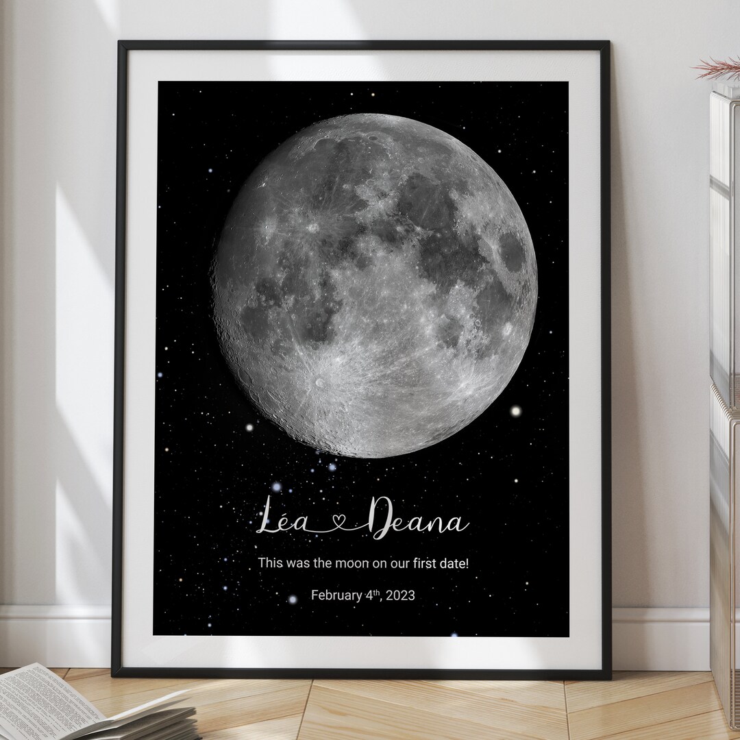 Personalized Star Map and Moon Phase of Your First Date Where Our Love ...