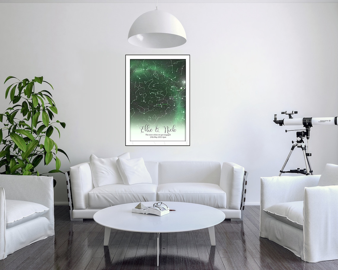 Star Map Print Custom, Star Chart Poster, Astronomy Gifts Galaxy Art ...