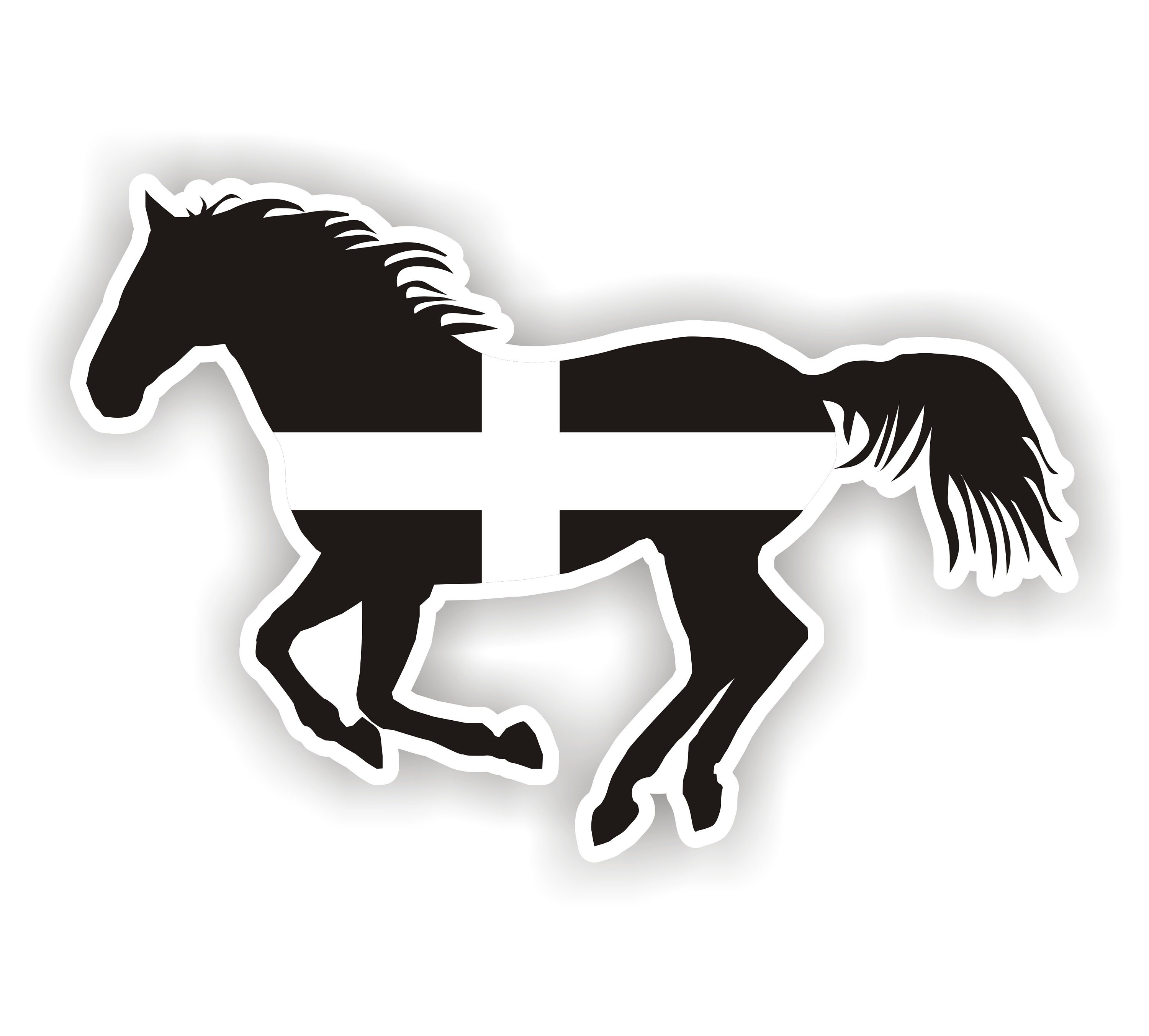 Cornish Horse Sticker Kernow Cornwall Piran Flag Car Van Campervan ...
