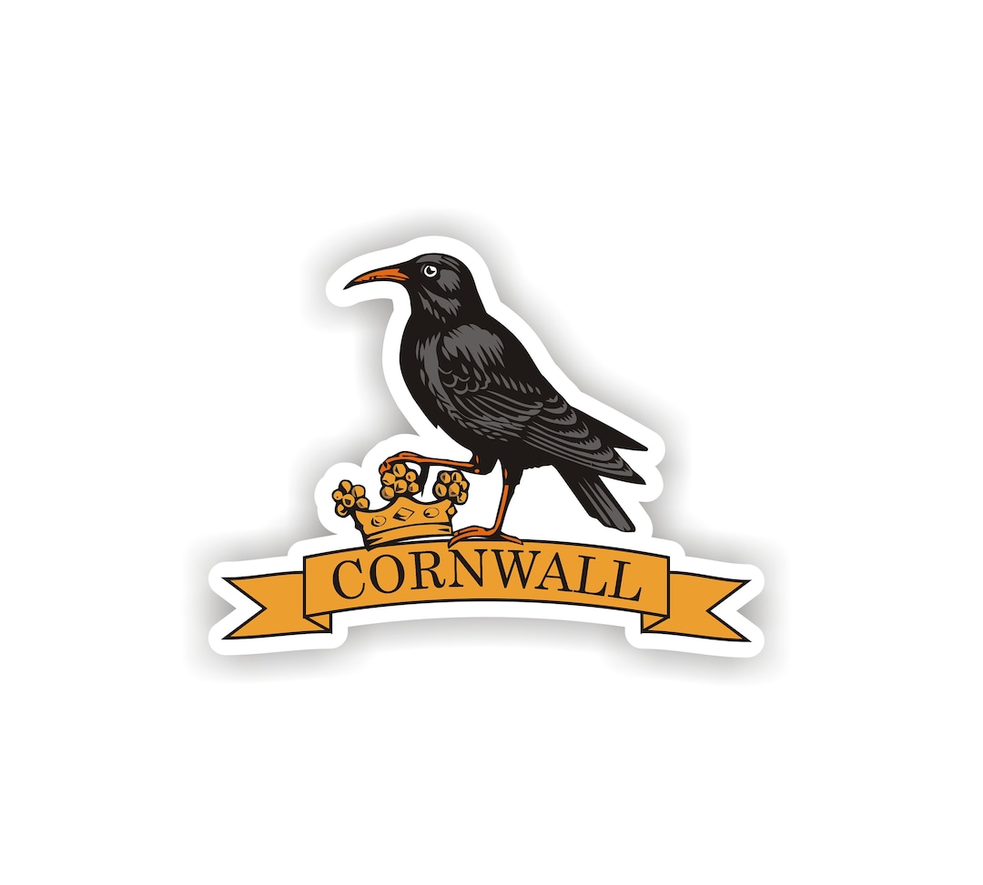 Chough on Cornwall Banner Sticker Cornish Kernow Piran Flag Car Van ...