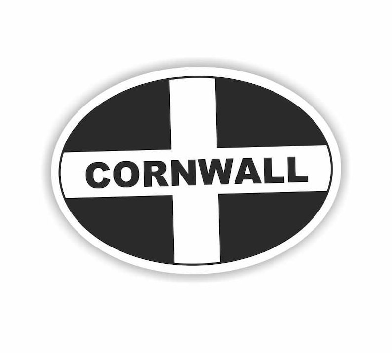 Cornwall Oval Flag Cornish St Pirans Car Van Campervan Sticker Decal ...