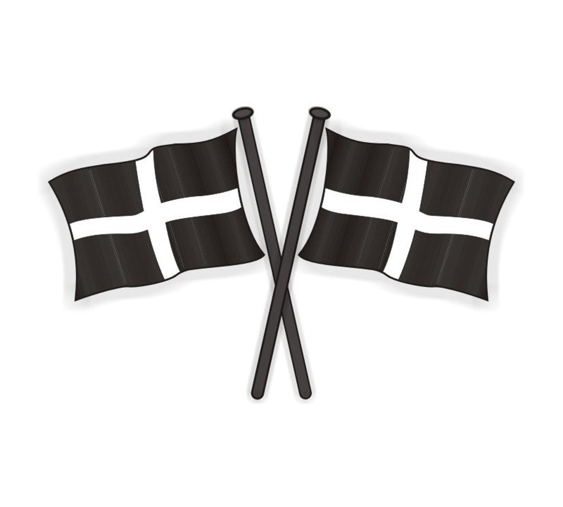 XL Cornish Double Flag Sticker Kernow Cornwall St Pirans Car - Etsy