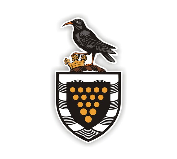 Chough on Cornish Crest Shield Sticker Kernow Conrwall Flag - Etsy UK