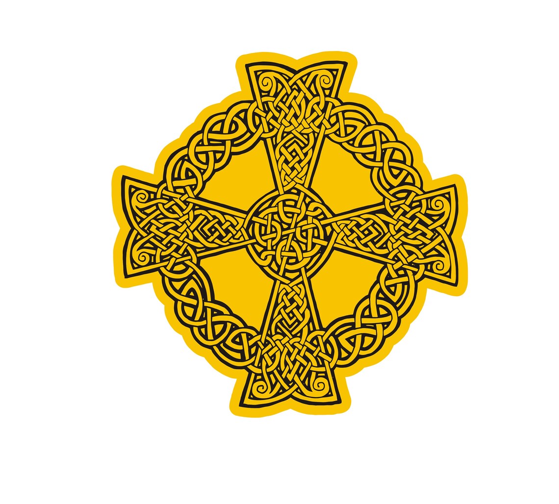 Cornish Yellow Celtic Cross Sticker Kernow Cornwall Piran Flag Car Van ...