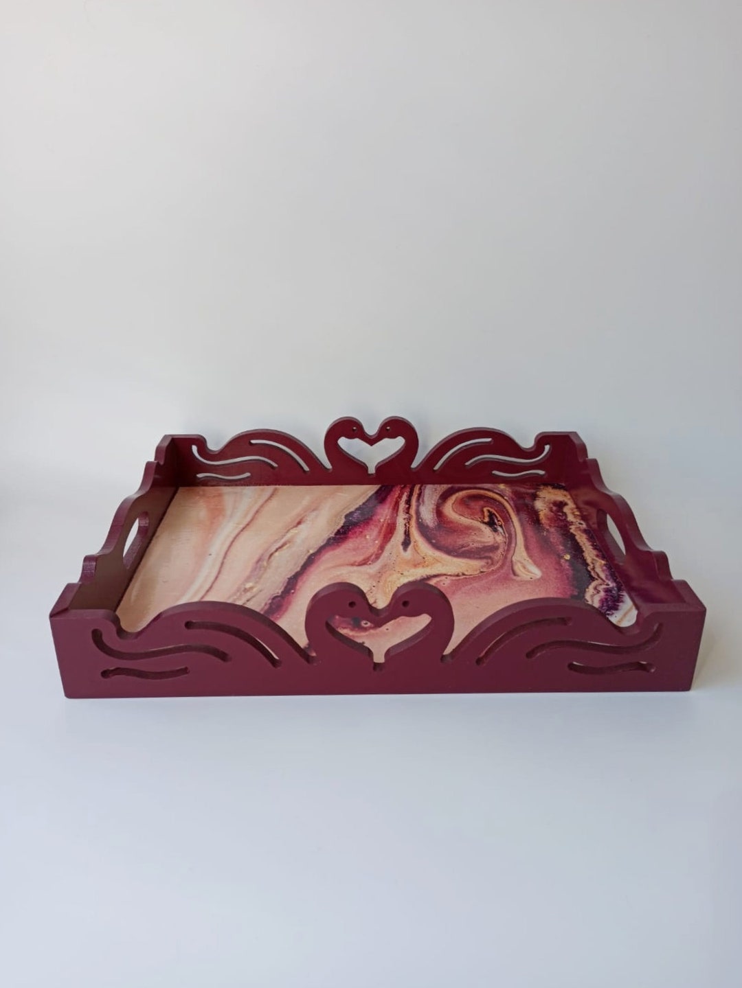 Flamingo Rectangle Serving Tray, Decorative Tray, Wooden Tray ...