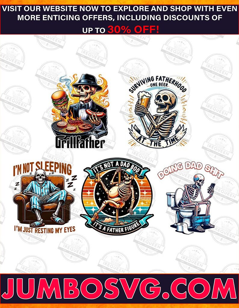 10 Skeleton Dad Png Bundle, Beer Dad Bod Png, Funny Skeleton Doing Dad ...
