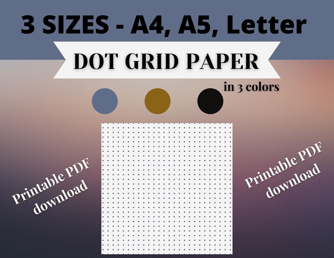 Dot Grid Paper Printable for Bullet Journal, PDF Download - Etsy