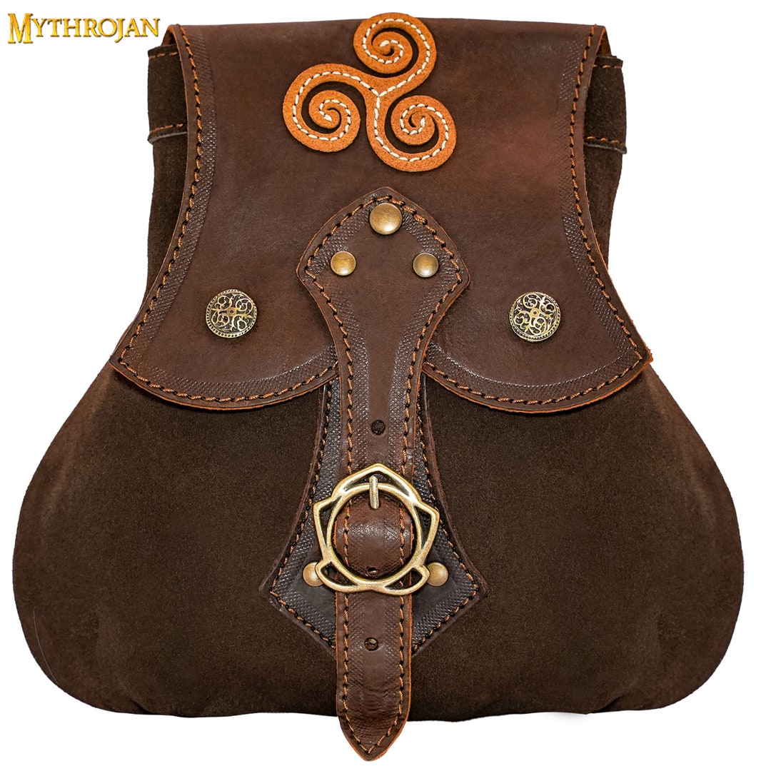 Stalwart Warrior Leather Pouch Made in Spain for LARP, Medieval SCA ...