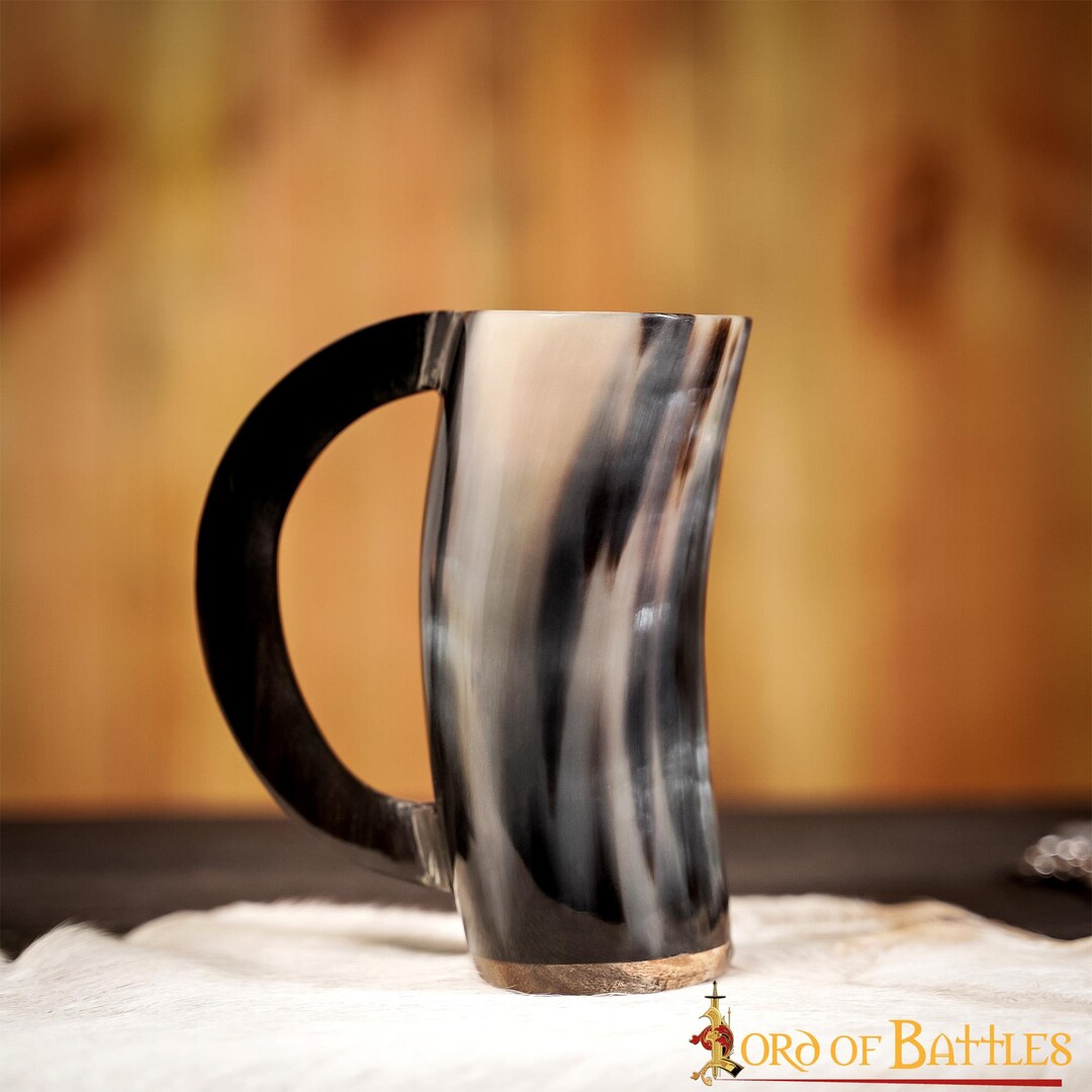 Viking Drinking Beer Horn Medieval Tankard Mug Genuine Real Ox for Ale ...
