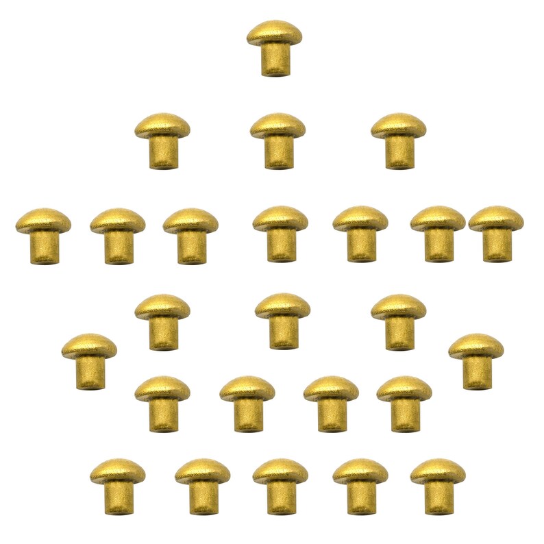 Mushroom Head Rivets Set of 25 Pieces Fully Functional Pure - Etsy