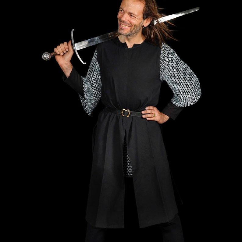 Knight Tabard Medieval Black Surcoat Renaissance SCA LARP - Etsy