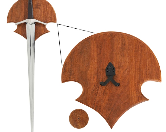 Universal Wooden Sword Plaque With Sword Holder : Wall Mount Sword Wall ...