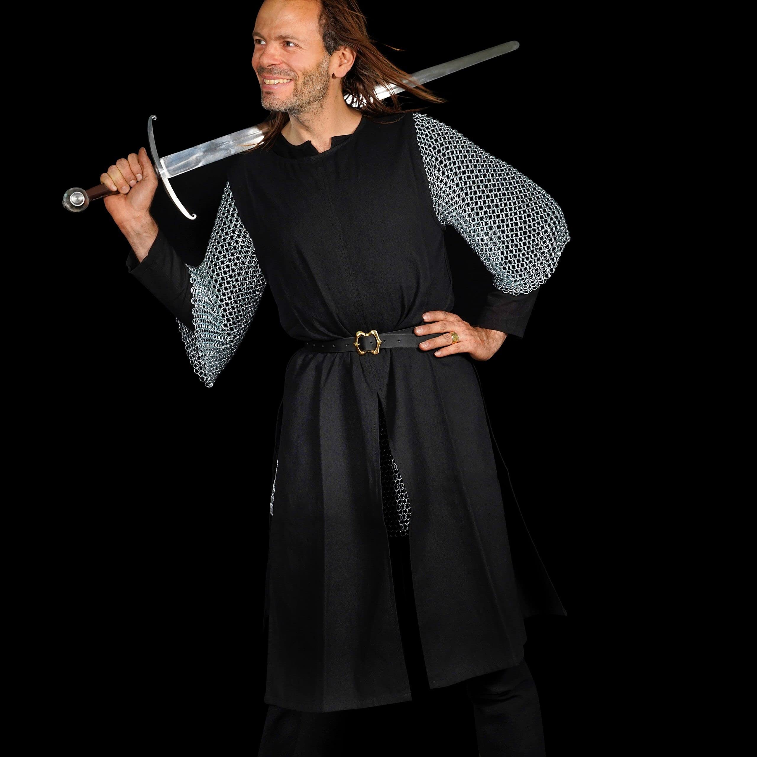 Knight Tabard Medieval Black Surcoat Renaissance SCA LARP - Etsy