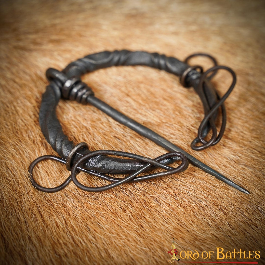 Hand-forged Steel Brooch for Cloak Shawl Kilt With Curled Spiral ...