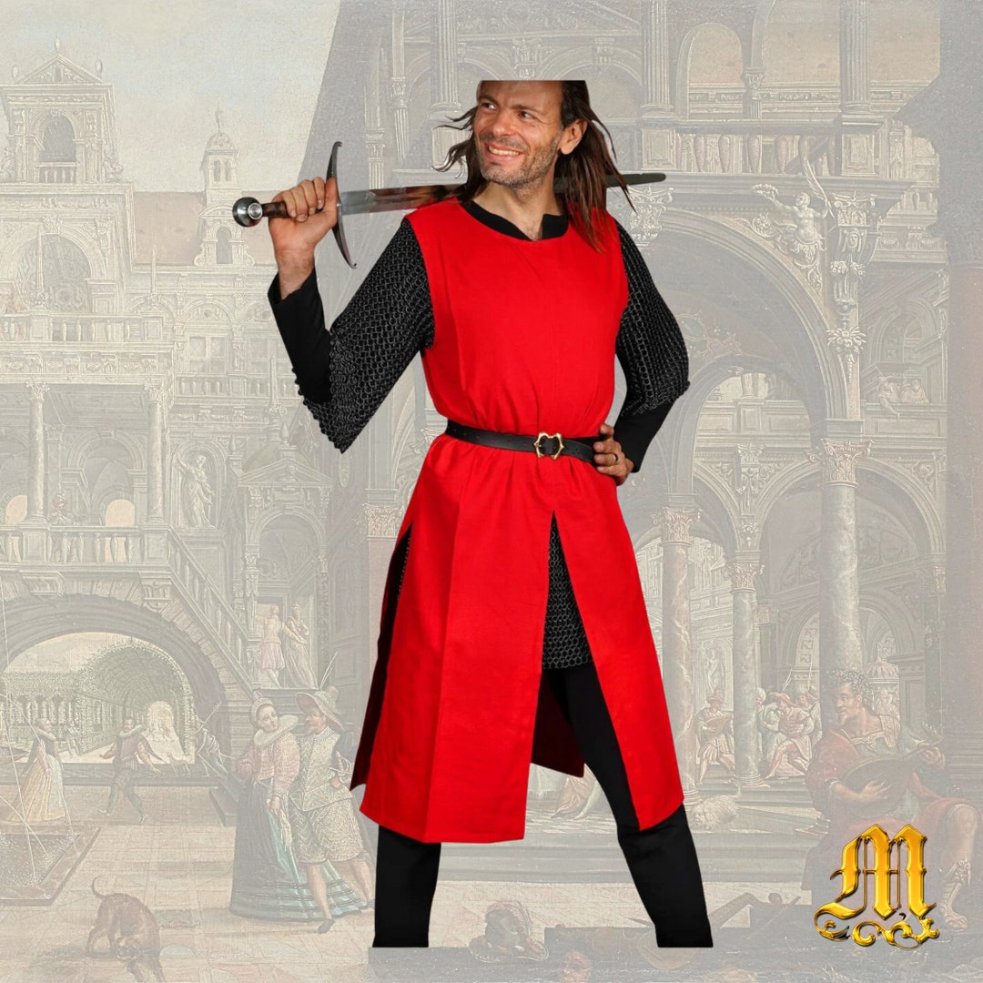 Medieval Tabard Men Surcoat SCA LARP Renaissance Cosplay Knight Costume ...