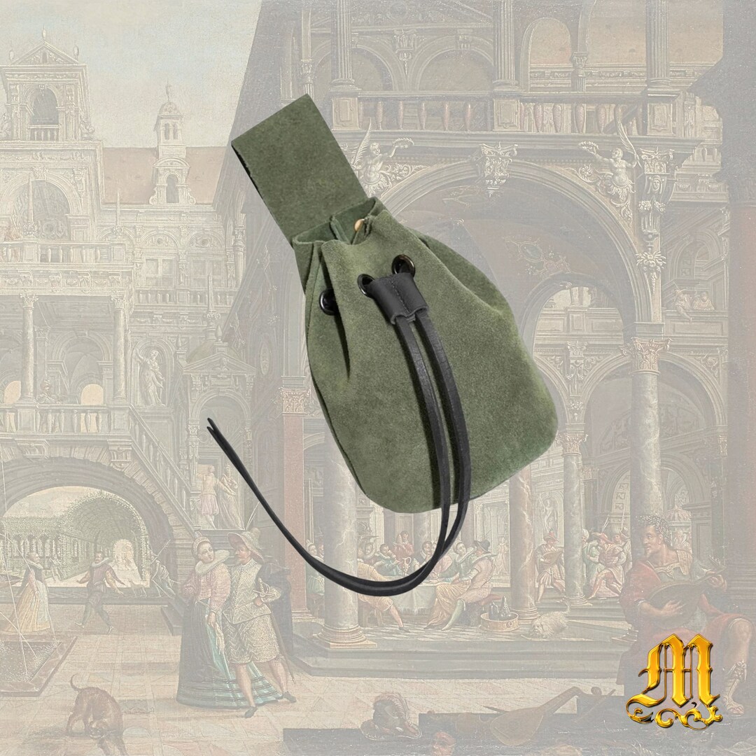 Medieval Genuine Leather Suede Coin Pouch Jewelry , Coins Accessories ...