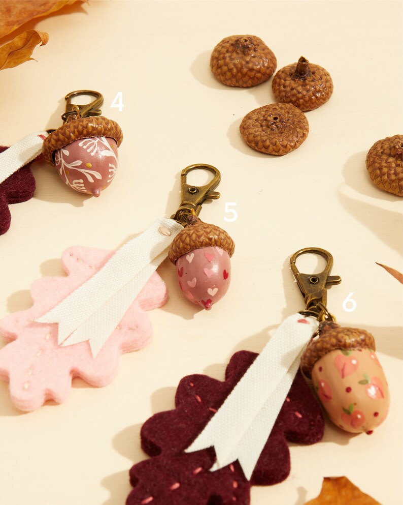 Acorn Keyring Customizable With Name Ecological Keyring Natural Keyring ...