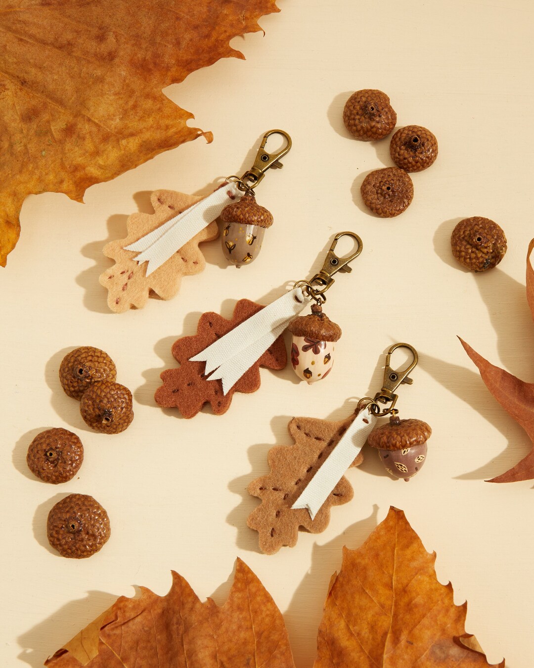 Acorn Keyring Customizable With Name Ecological Keyring Natural Keyring ...