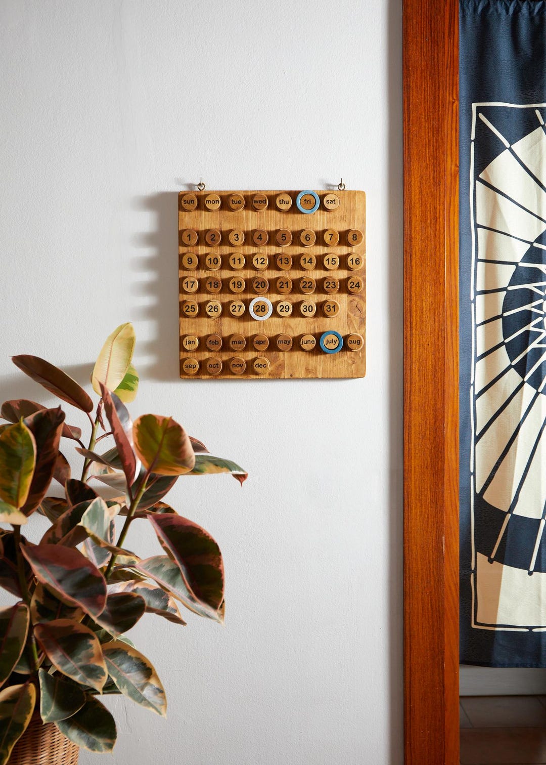Perpetual Wall Calendar – Inspired by 70s "ring a Date", Handmade in ...