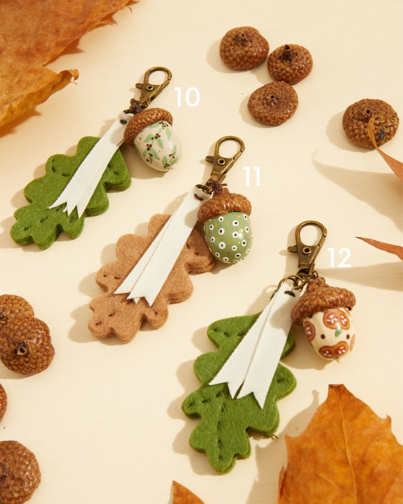 Acorn Keyring Customizable With Name Ecological Keyring Natural Keyring ...