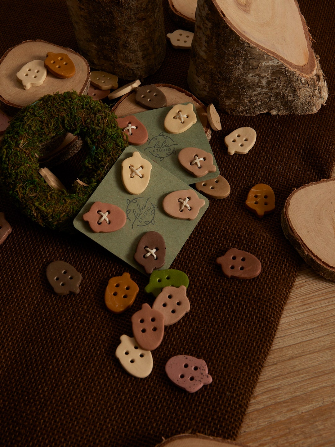 Acorn Decorative Button Set \ Package Tags \ Eco-friendly Decorations ...