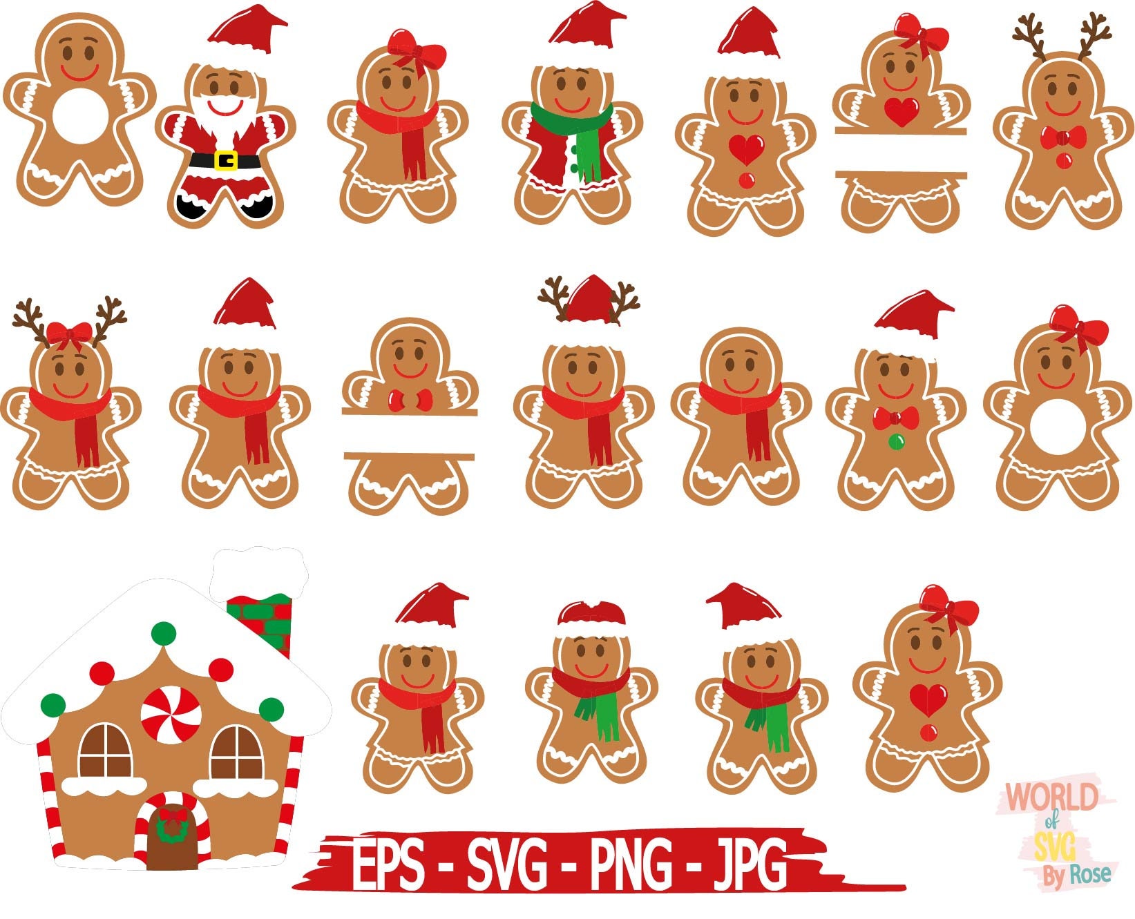 Gingerbread Svg Gingerbread Ornament Svg Bundle Gingerbread | Etsy Canada