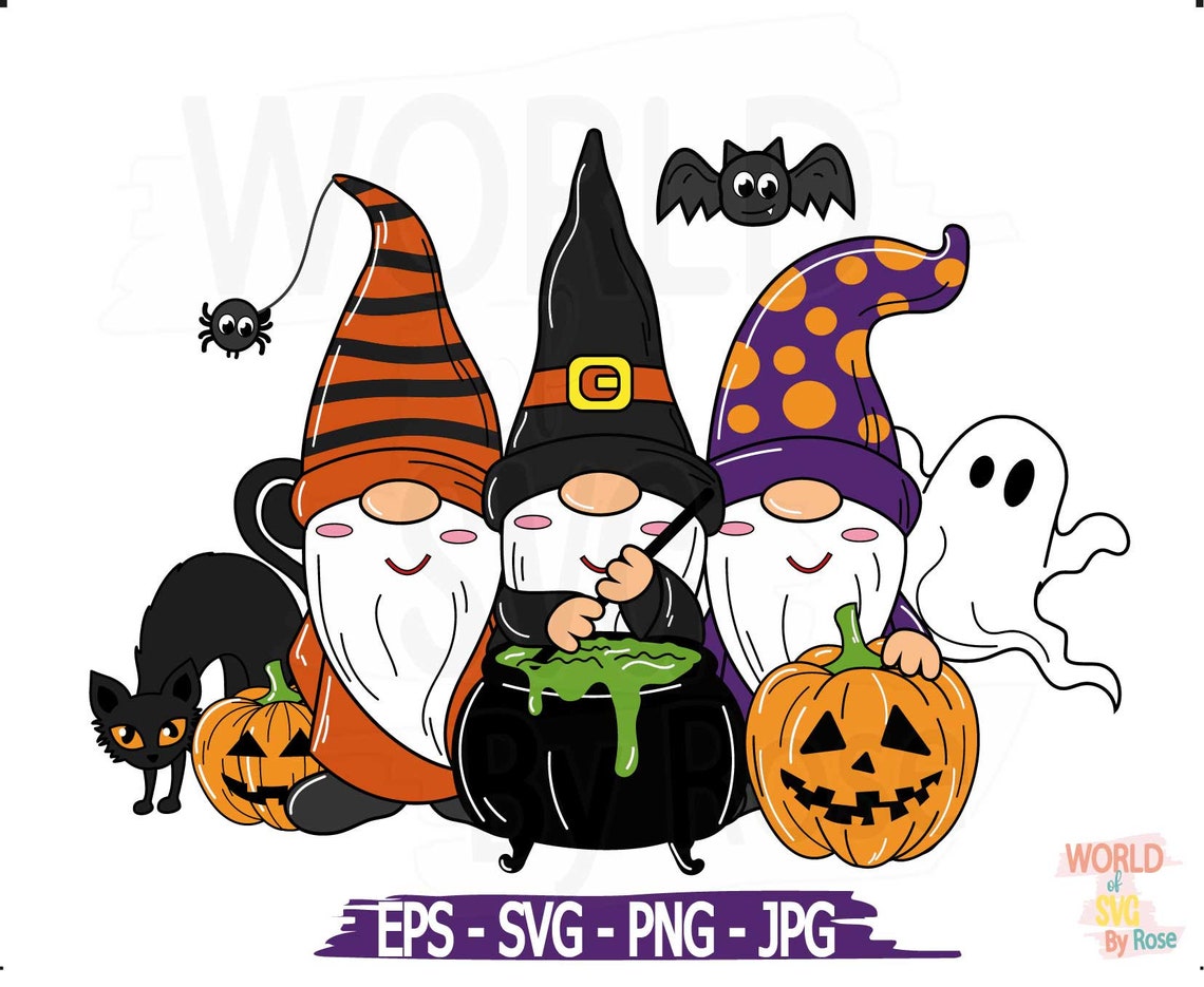 Halloween Gnomes SVG Happy Halloween Svg Halloween - Etsy