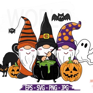 Halloween Gnomes SVG Happy Halloween Svg Halloween - Etsy