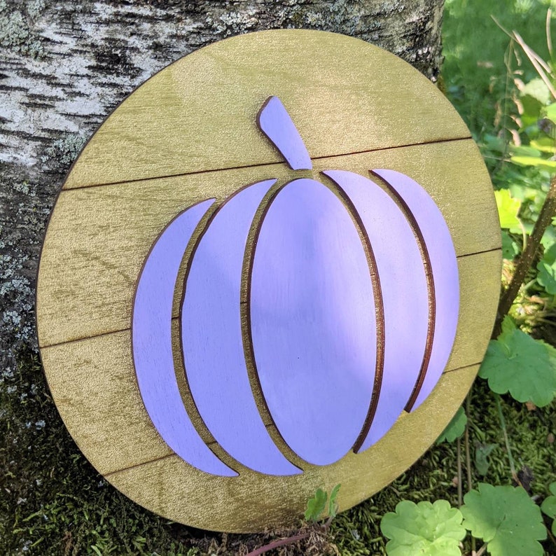 Pastel Purple 3D Pumpkin Sign for Home Decor, Tiered Trays, Halloween ...