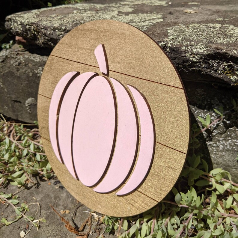 Pastel Pink 3D Pumpkin Sign for Home Decor Tiered Trays - Etsy