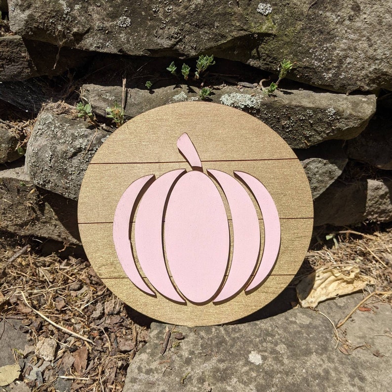 Pastel Pink 3D Pumpkin Sign for Home Decor Tiered Trays - Etsy