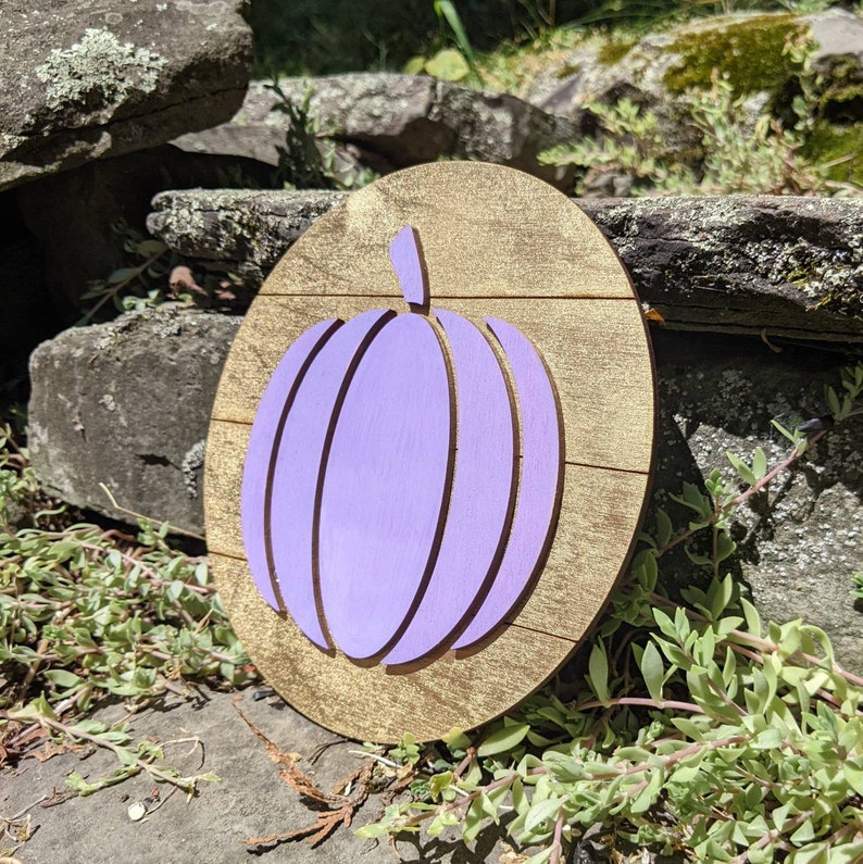 Pastel Purple 3D Pumpkin Sign for Home Decor, Tiered Trays, Halloween ...