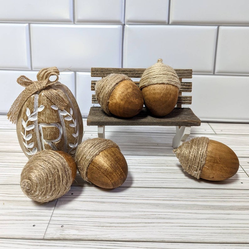 Wooden Acorns for Bowl Fillers, Tiered Tray Decorations, Coffee Bars ...