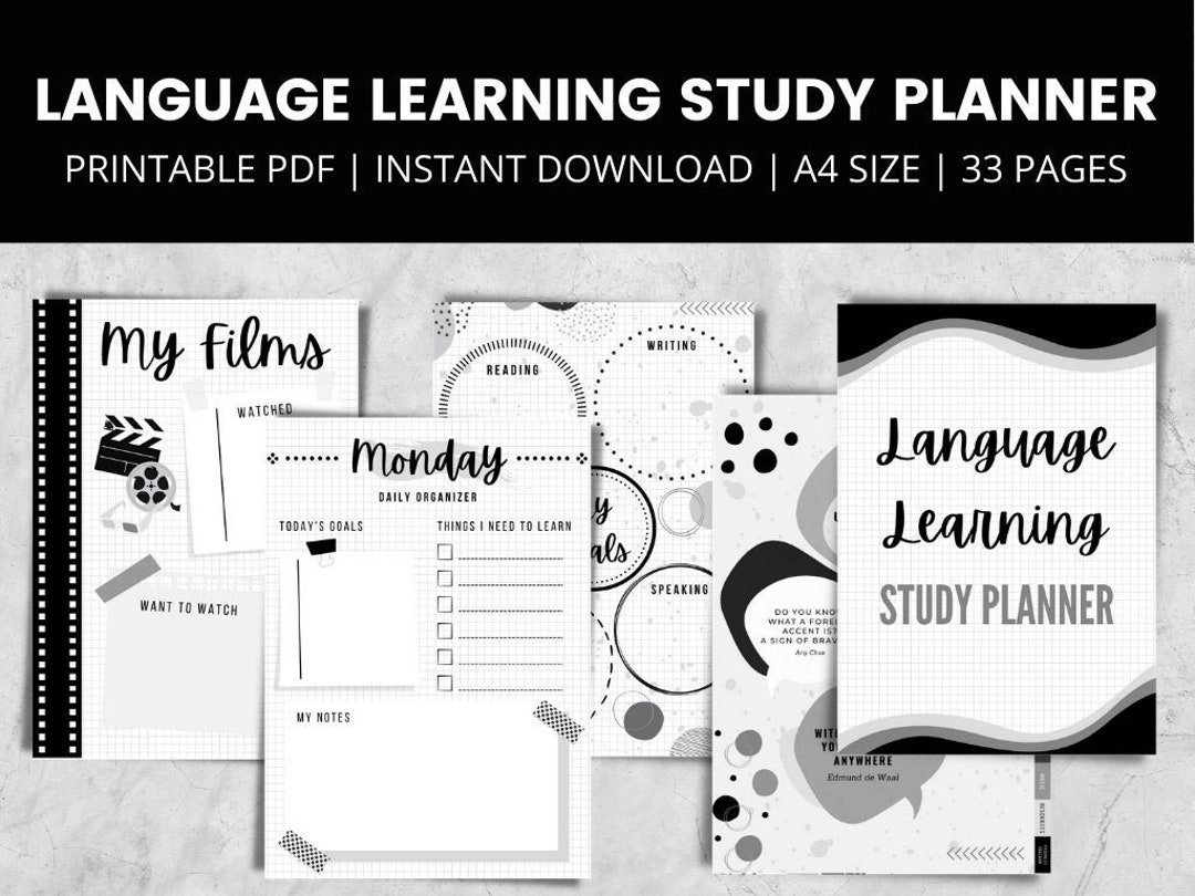 Ultimate Language Learning Study Planner for Self-study, Printable ...