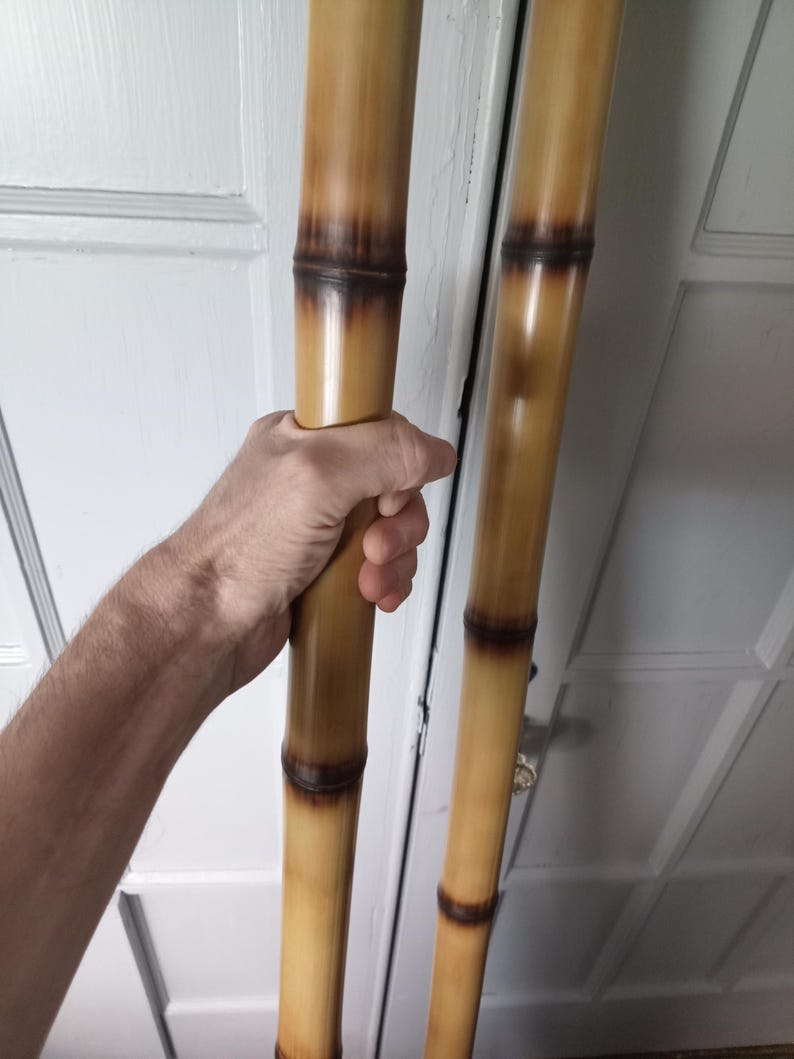 Flame Cured Bamboo Bo Stave. 1.25" Diameter. Strengthened and Preserved ...