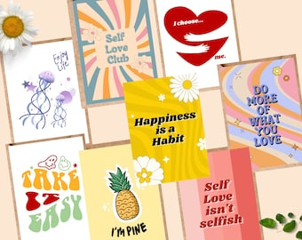 Set of 8 Positive Mini Prints. Motivational, Self Care, Inspiration ...